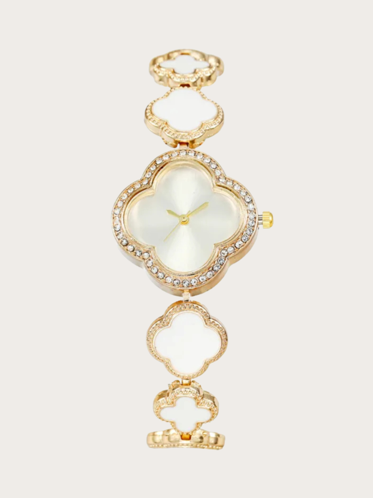 White Clover Watch - Adjustable & Elegant Timepiece